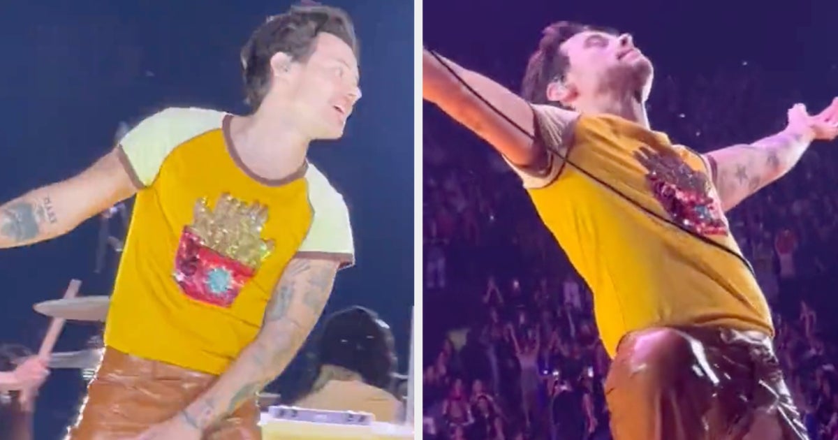Harry Styles Laughs Off On-Stage Mishap After Suffering Wardrobe ...