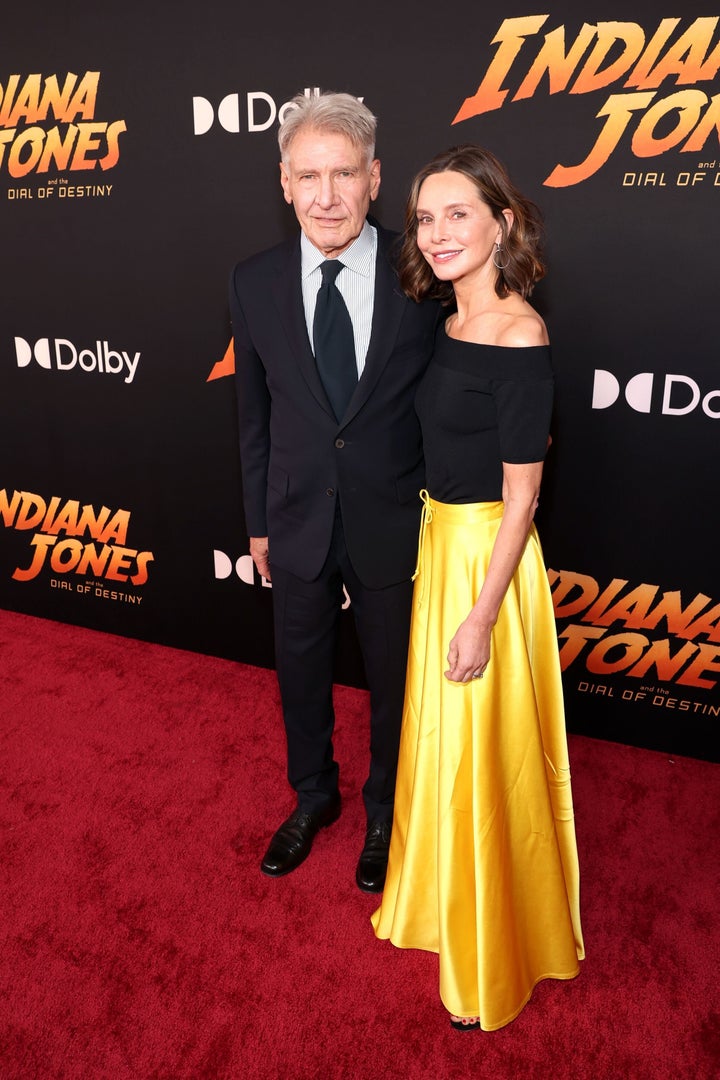 Calista Flockhart Attends Indiana Jones Premiere In 24 Year Old Skirt