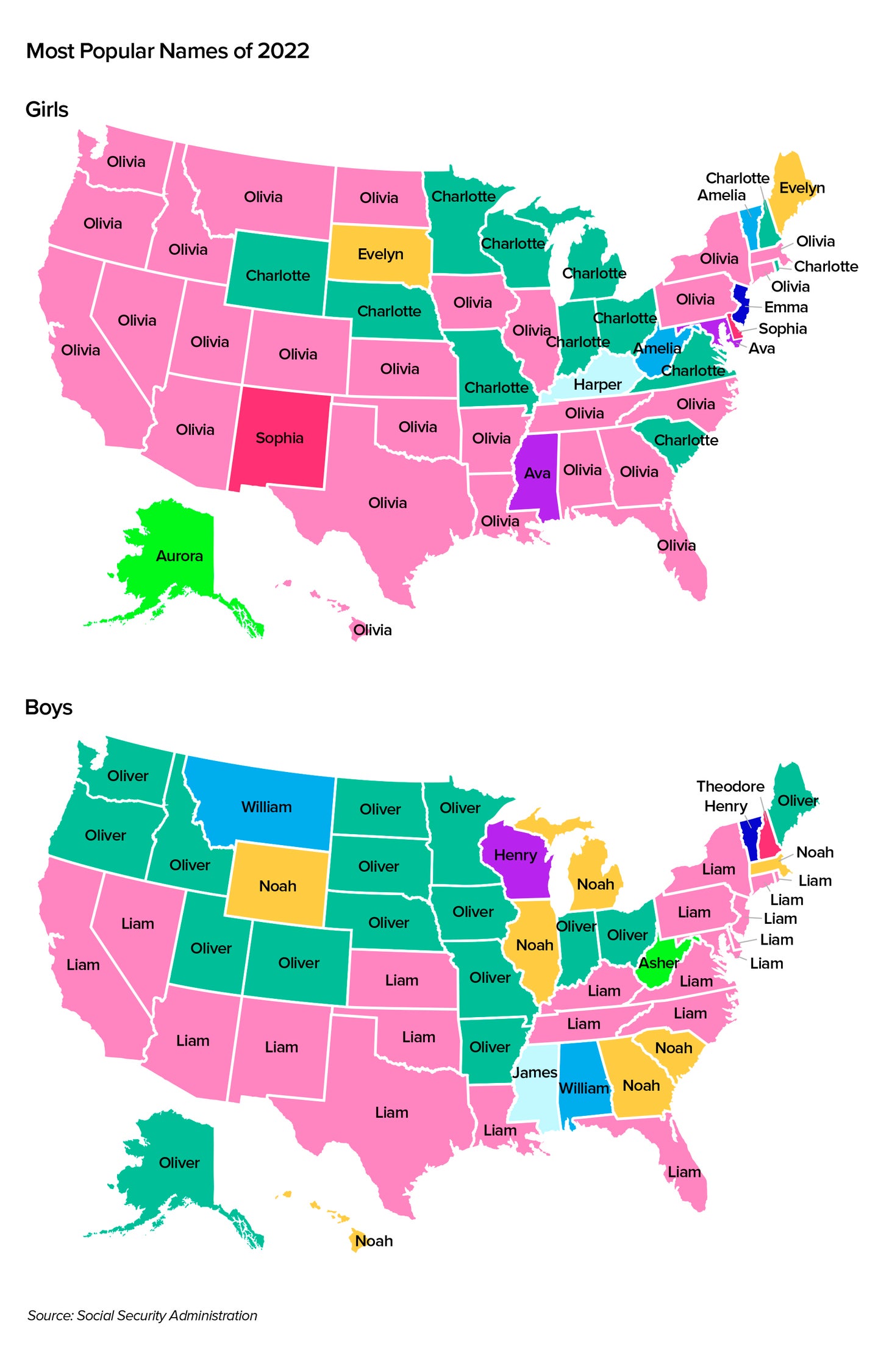 The Most Popular Baby Names In Every State In 2022 | HuffPost Life