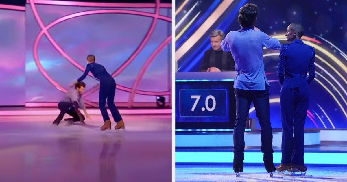 Dancing On Ice's Mark Hanretty Takes A Tumble During Adele Roberts ...