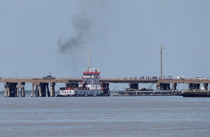 Barge Slams Into Bridge In Galveston, Texas, Causing Oil Spill ...