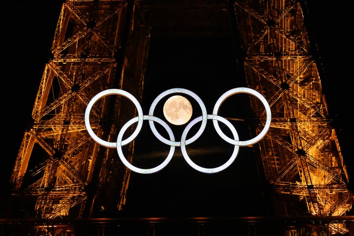 Eiffel Tower And Moon Put On Olympically Spectacular Display Ahead Of ...