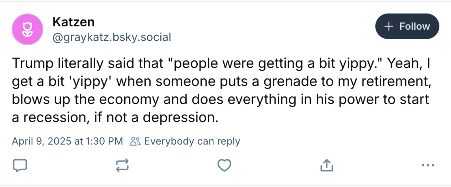 Social Media Mocks Trump's 'Yippy' Excuse For Pausing Tariffs ...