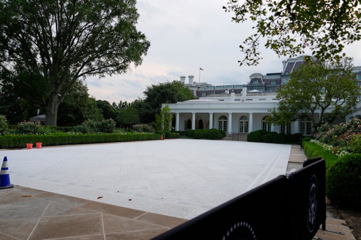New Photos Show White House Rose Garden Paved Over | HuffPost UK Politics