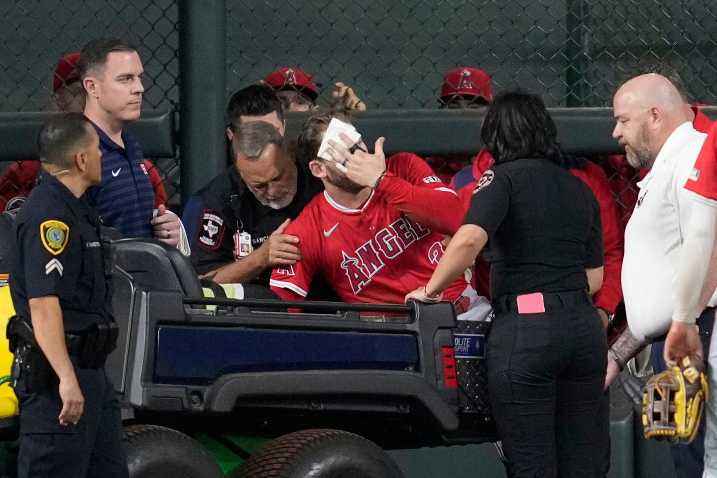 Angels OF Taylor Ward Carted Off After Collision With Wall | HuffPost ...