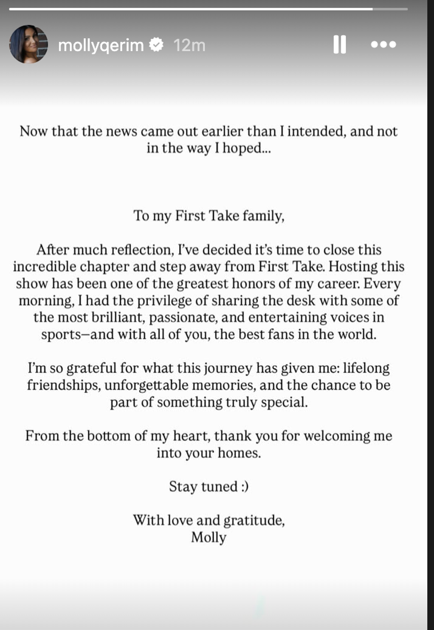 ‘First Take’ Host Molly Qerim Announces Shocking Departure From ESPN ...