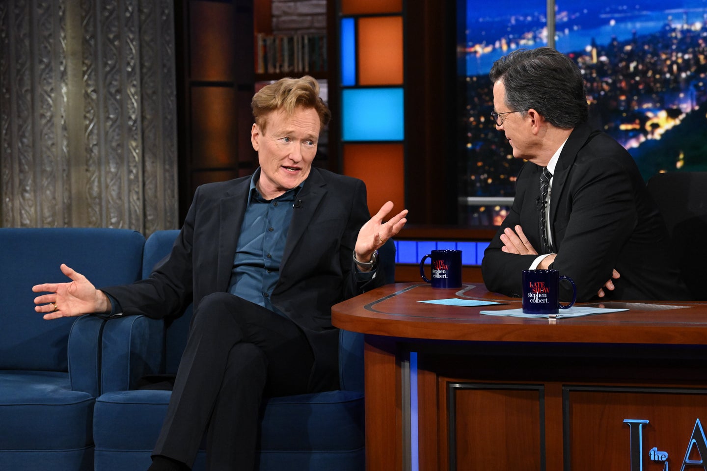 Conan O'Brien Jokingly Reminds Colbert Of Late Night Advice He Once Shared | HuffPost Entertainment