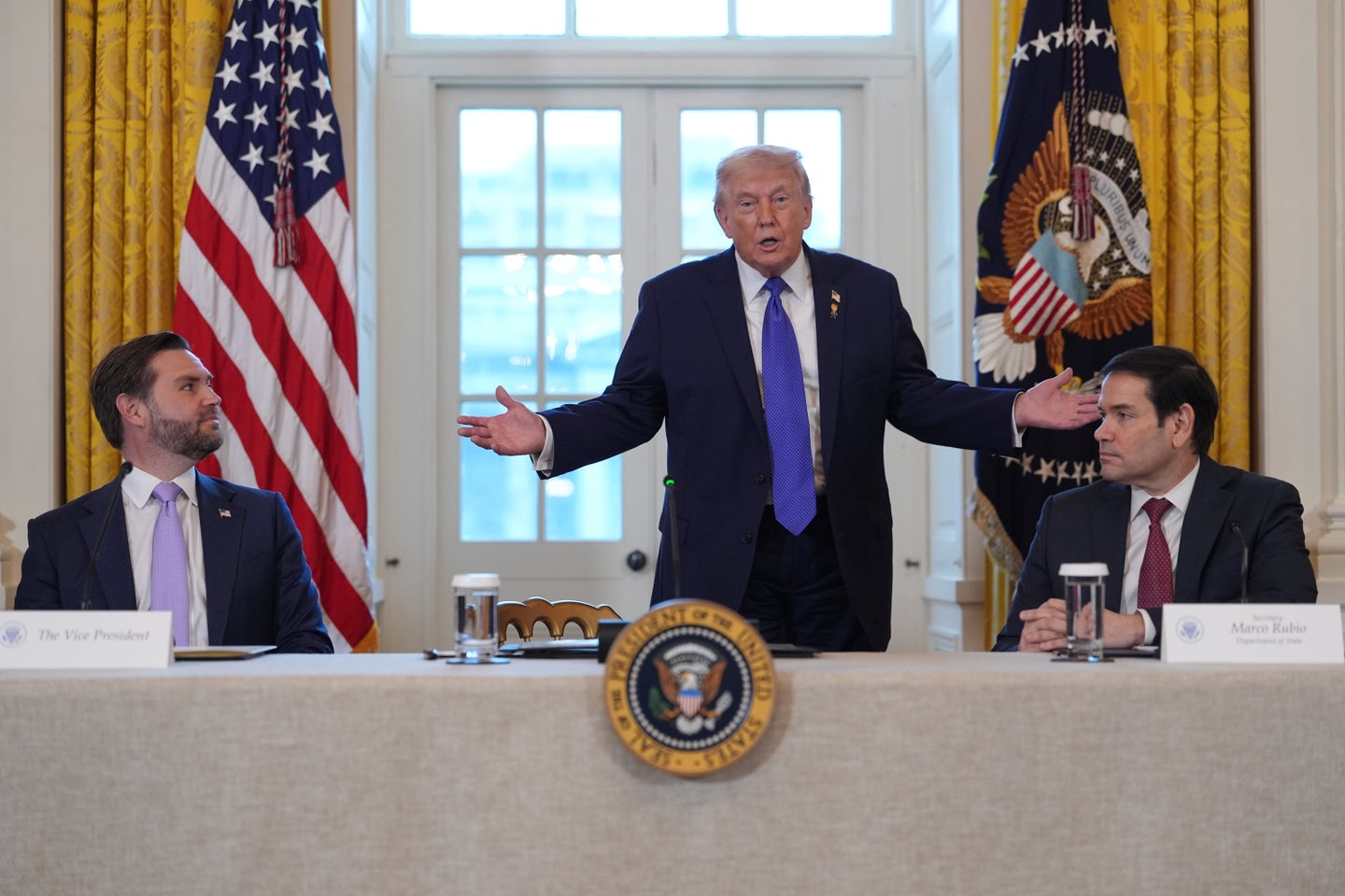 Trump Gets Up, Walks Away From Meeting To Stare Out Window At Ballroom ...