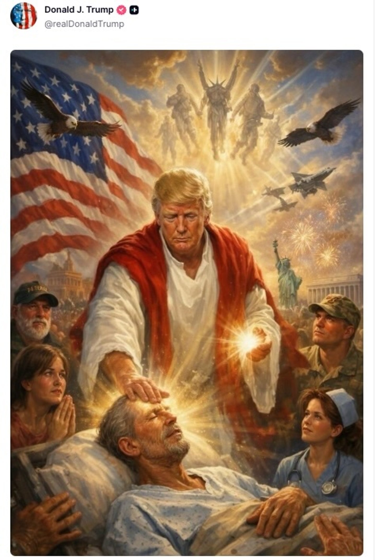 Critics Pounce After Trump Posts 'Blasphemous' New Image Of Himself ...