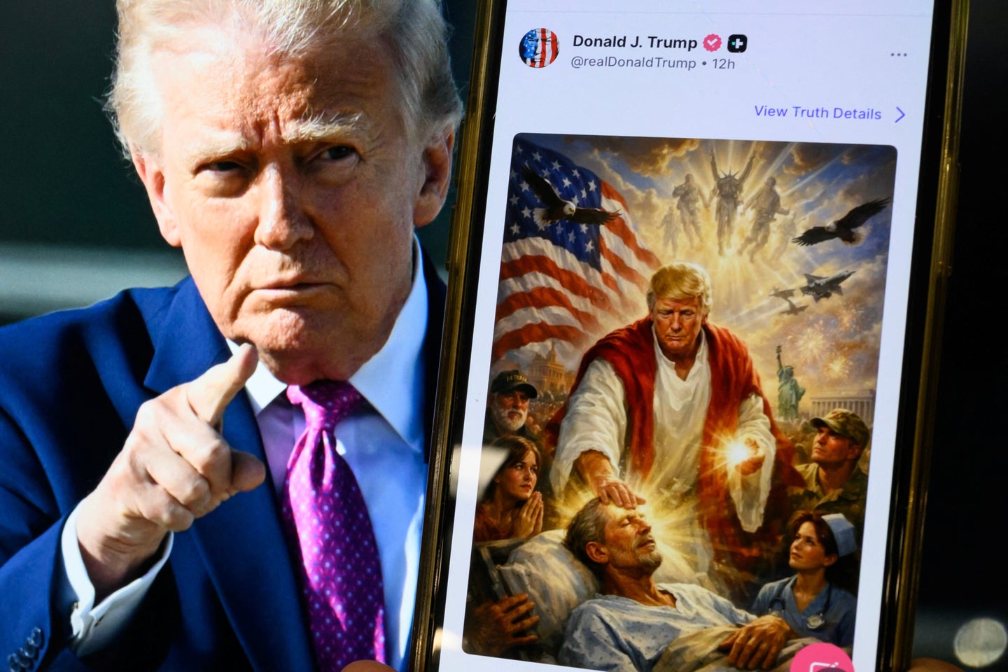 Trump Says Depiction Of Him As Jesus Is Actually ‘Me As A Doctor ...