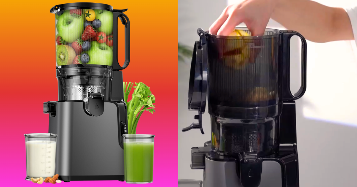 This Large Chute Cold Press Juicer Handles Whole Fruits & Veggies ...